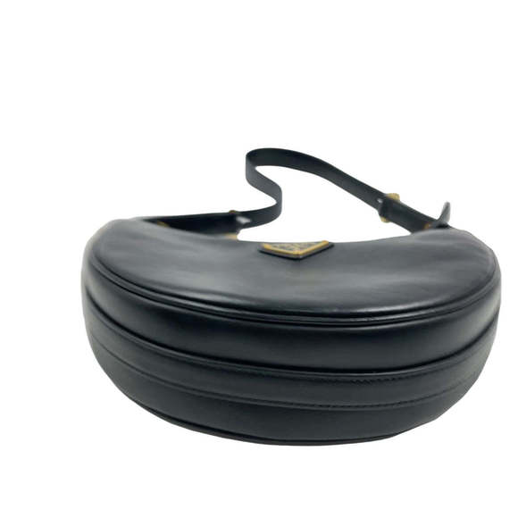 Prada | Bags | Prada Arqu Black Calfskin Leather Shoulder Bag Crescent Moon Shape | Poshmark